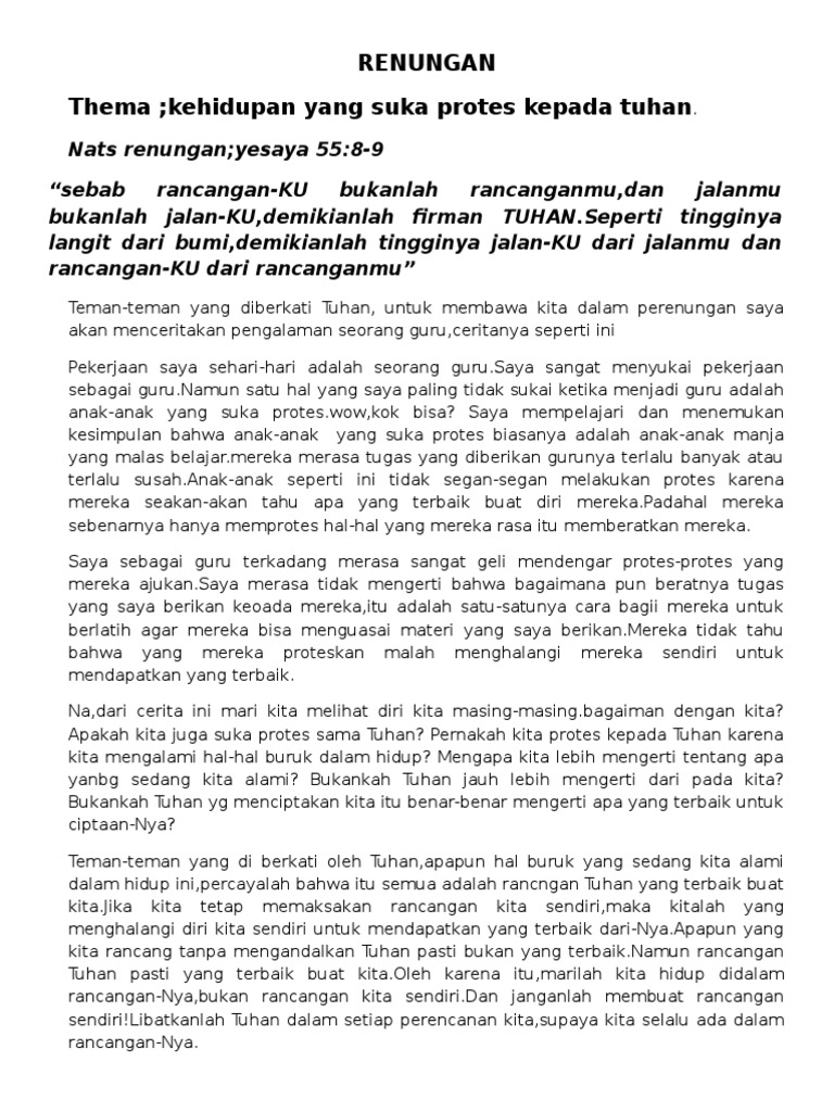 Teks Renungan | PDF