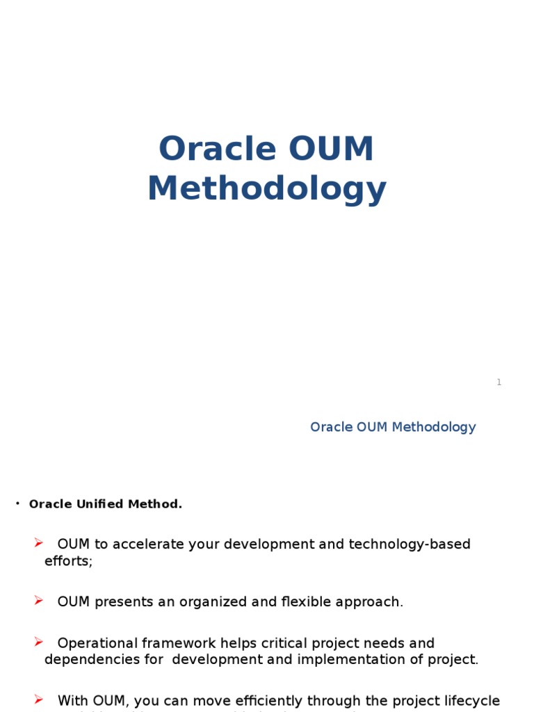 Oracle OUM Methodology Introduction | PDF | Oracle Corporation ...