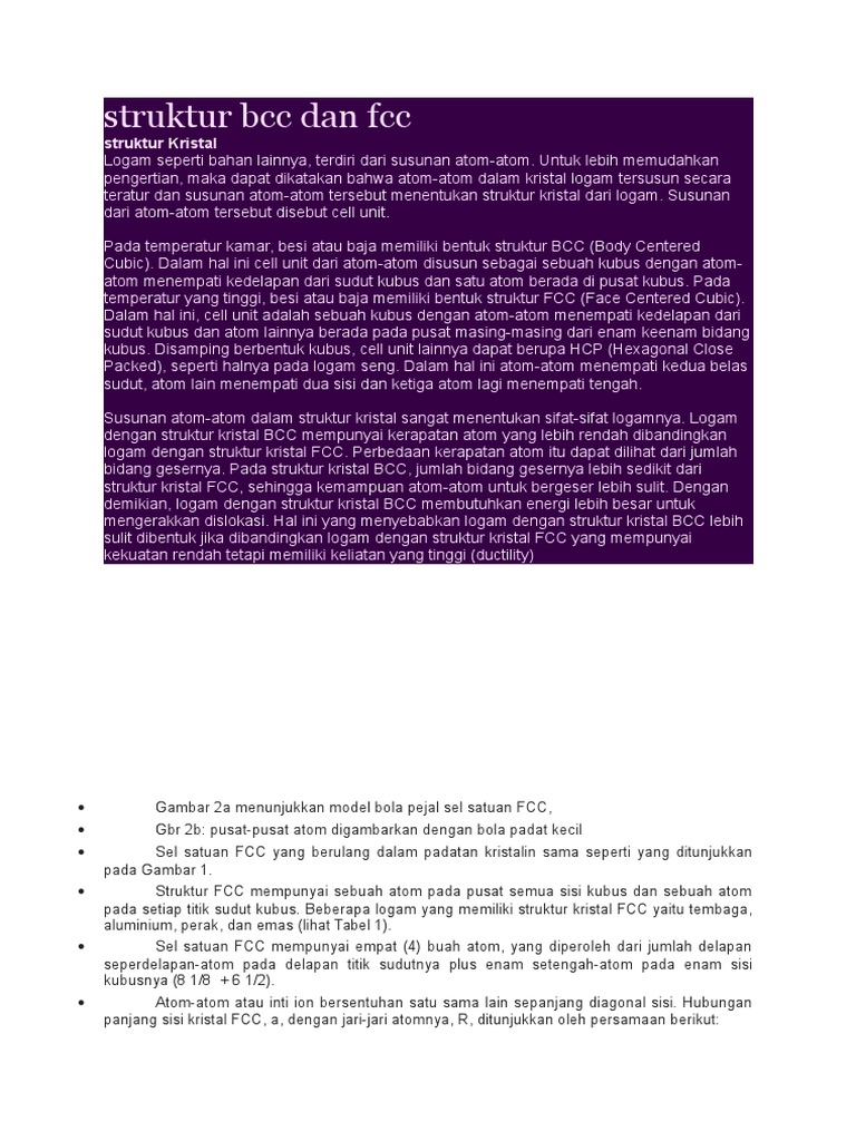 Struktur Bcc Dan Fcc Pdf