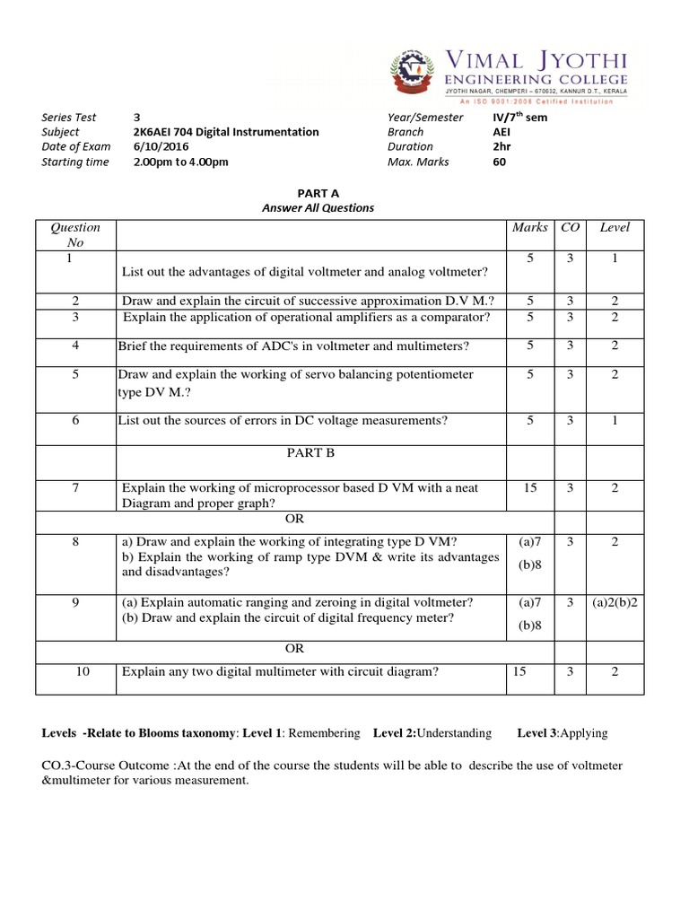 Digital Instrumentation Exam Overview | PDF | Computers | Technology ...