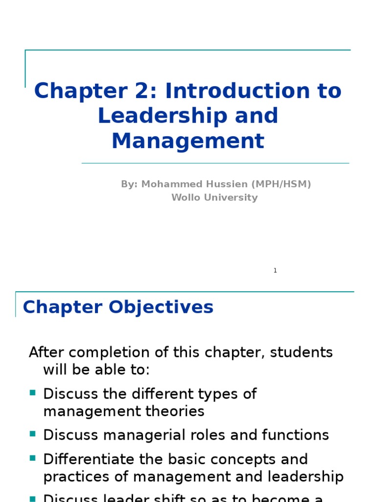 Chapter 2 - Leadership and Management | PDF | Motivation | Motivational