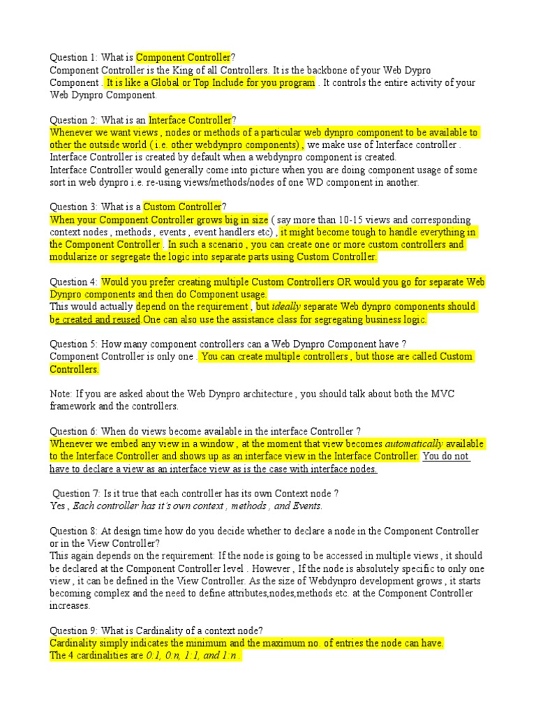 Webdynpro Interview Questions | PDF | Interface (Computing) | Component ...
