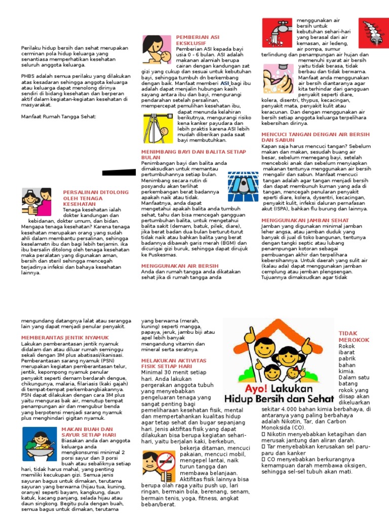 Leaflet PHBS Keluarga | PDF | Kesehatan Holistik