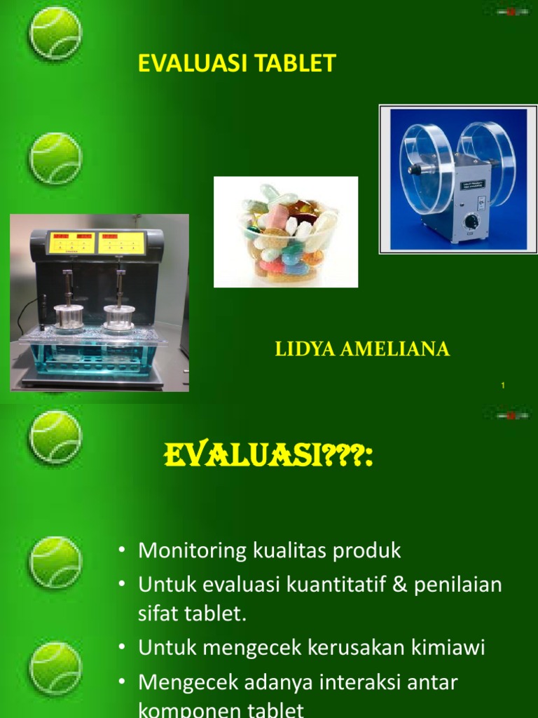 Evaluasi Tablet | PDF | Tablet (Farmasi) | Kimia
