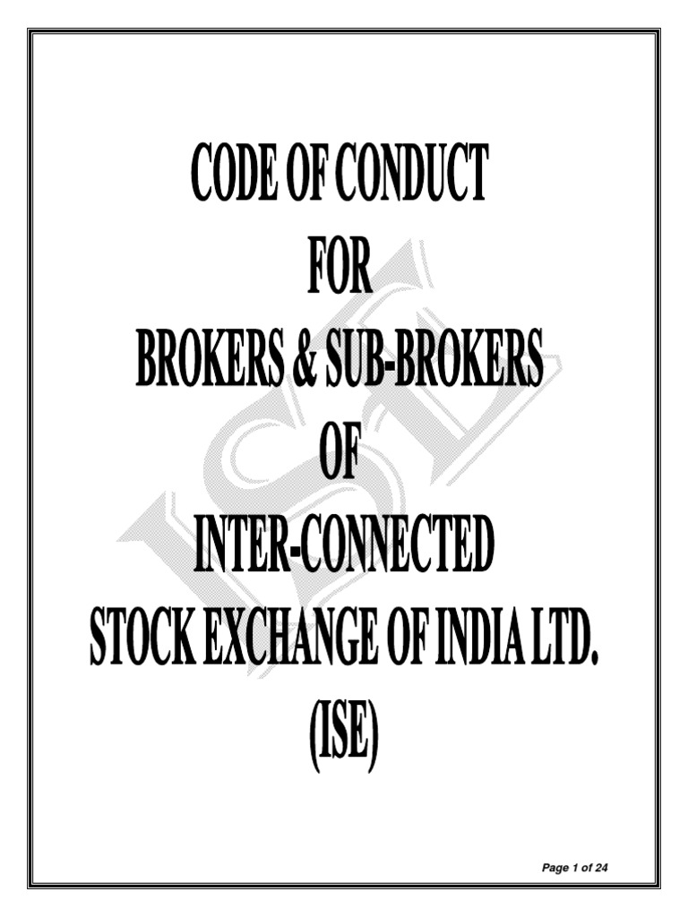 Code of Conduct For Brokers and Sub-Brokers | PDF | Stockbroker | Stocks