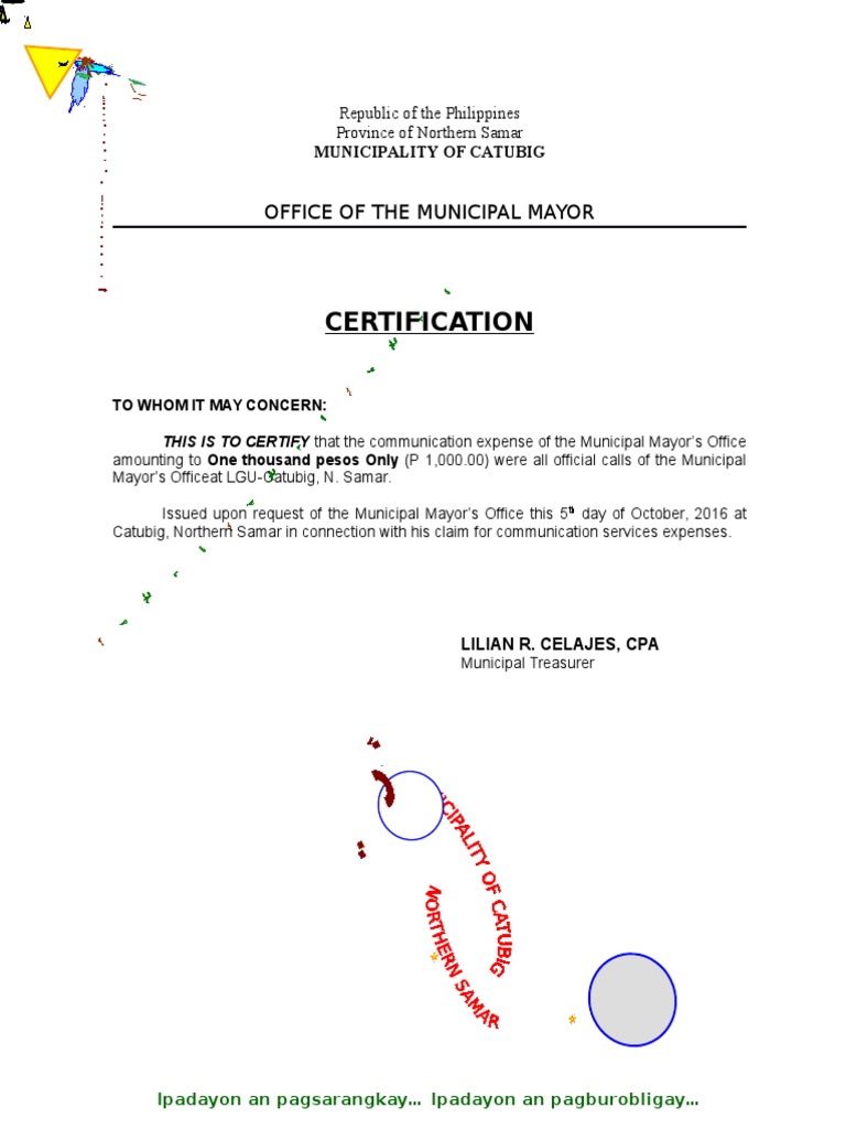 Certification Official Calls Mayor | PDF