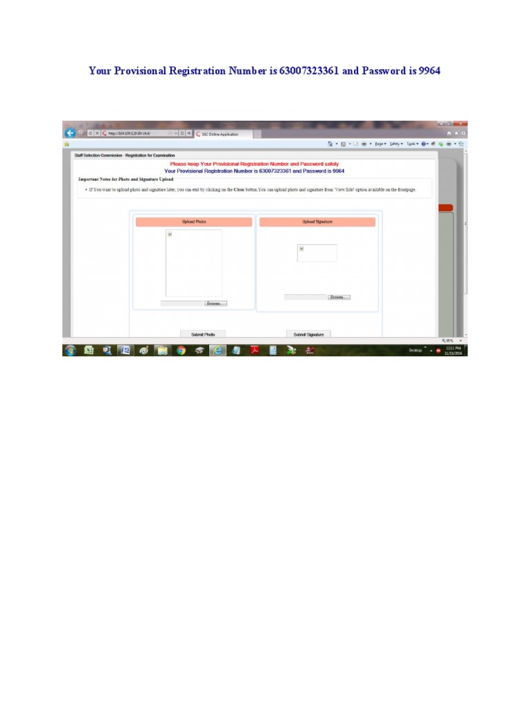 Your Provisional Registration Number Is 63007323361 and Password Is ...