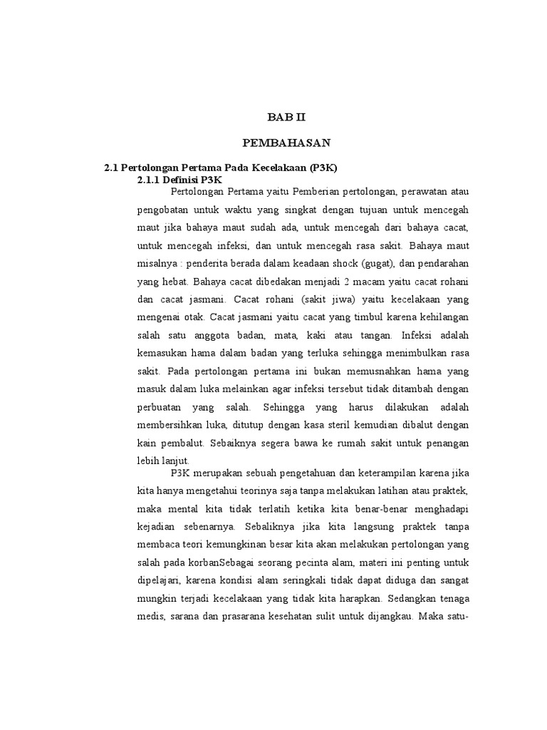 Makalah Pertolongan Pertama Pada Kecelakaan | PDF | Pengembangan Diri | Kesehatan Holistik