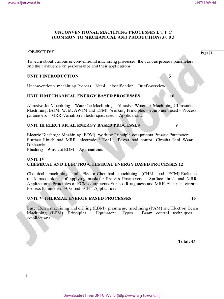 Unconventional Machining Process | PDF | Machining | Welding