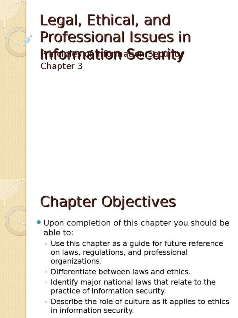 Legal, Ethical, and Professional Issues in Information Security | PDF