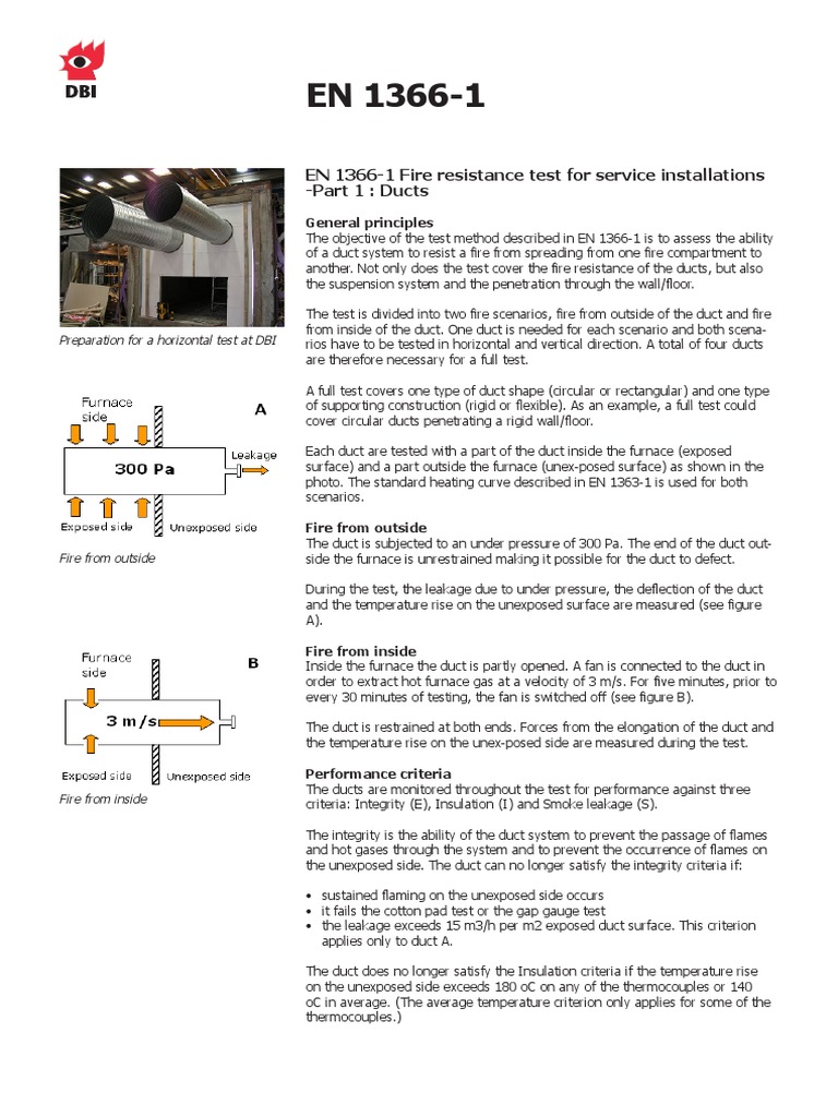 En 1366-1 Ducts | PDF | Duct (Flow) | Furnace