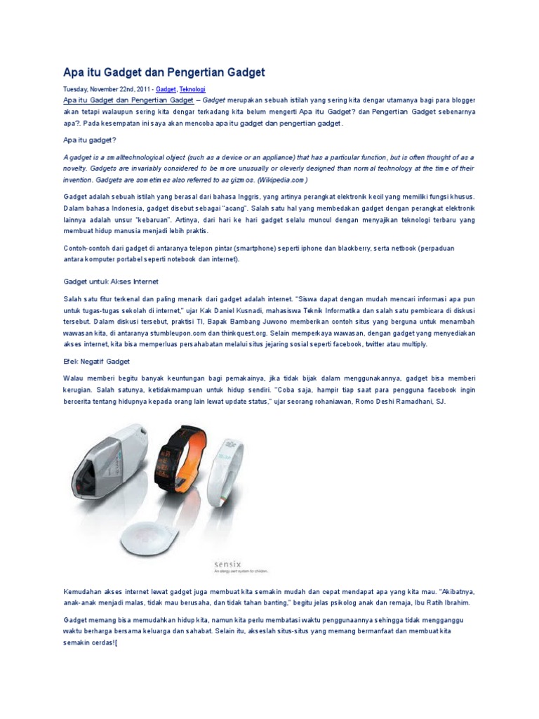 Apa Itu Gadget Dan Pengertian Gadget | PDF | Ilmu Sosial