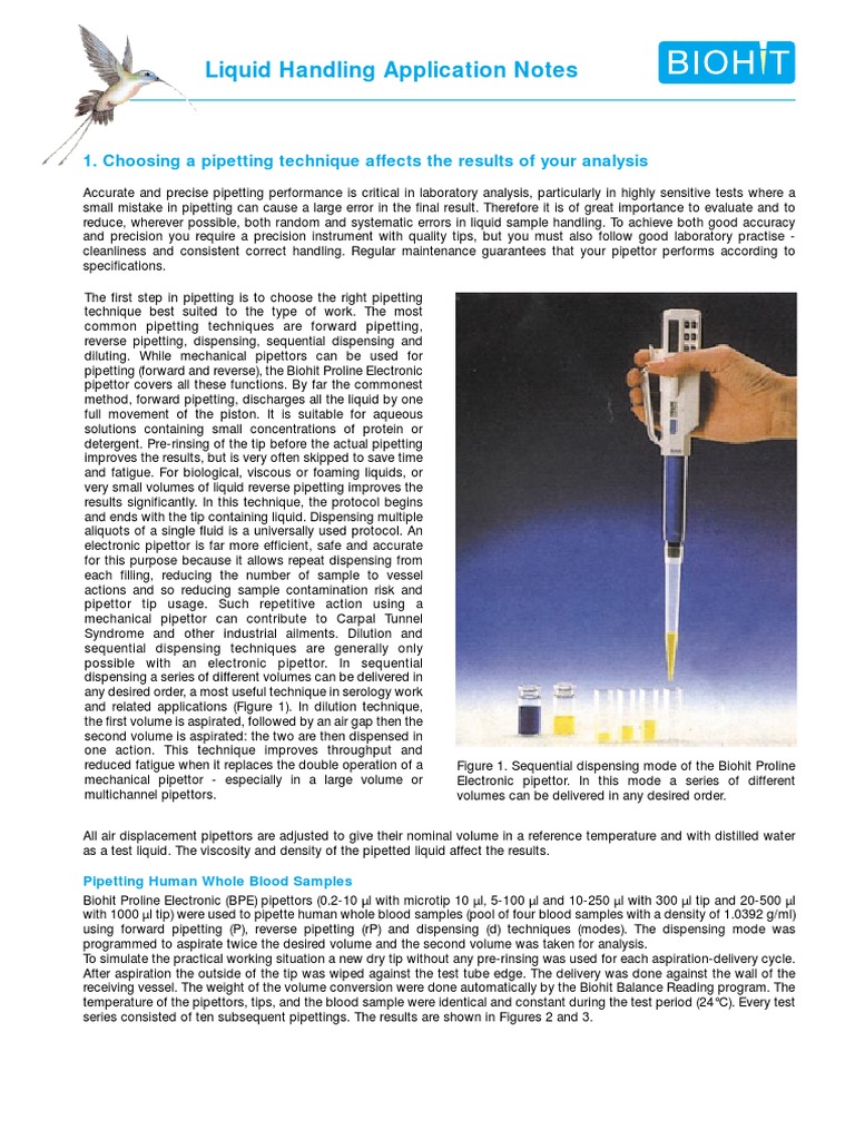 Choosing Pipetting Technique | PDF | Chemistry | Chemicals