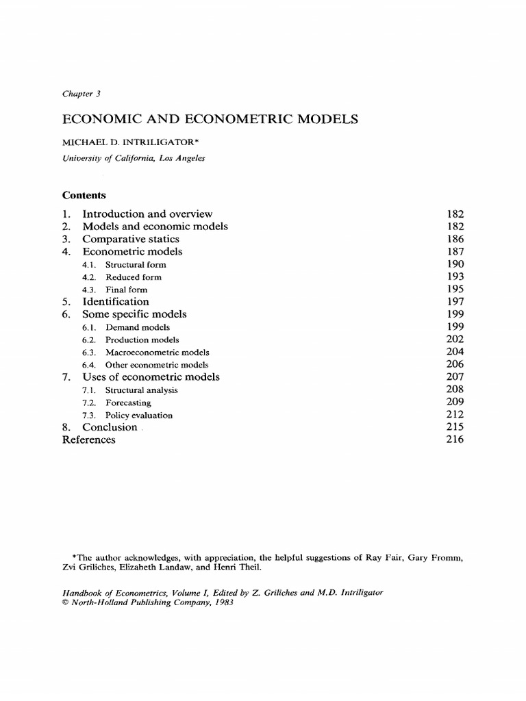Chapter 3 Economic and Econometric Models | PDF | Endogeneity (Econometrics) | Linear Regression
