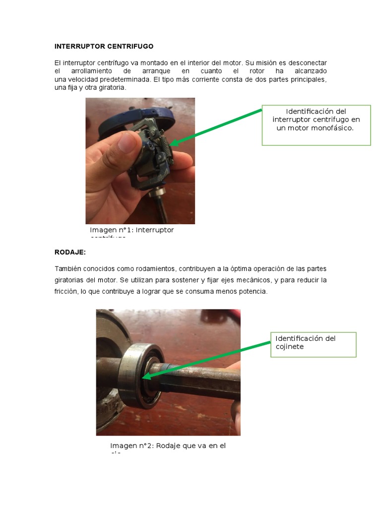 Partes del Motor Monofásico y su Interruptor | PDF | Tecnología