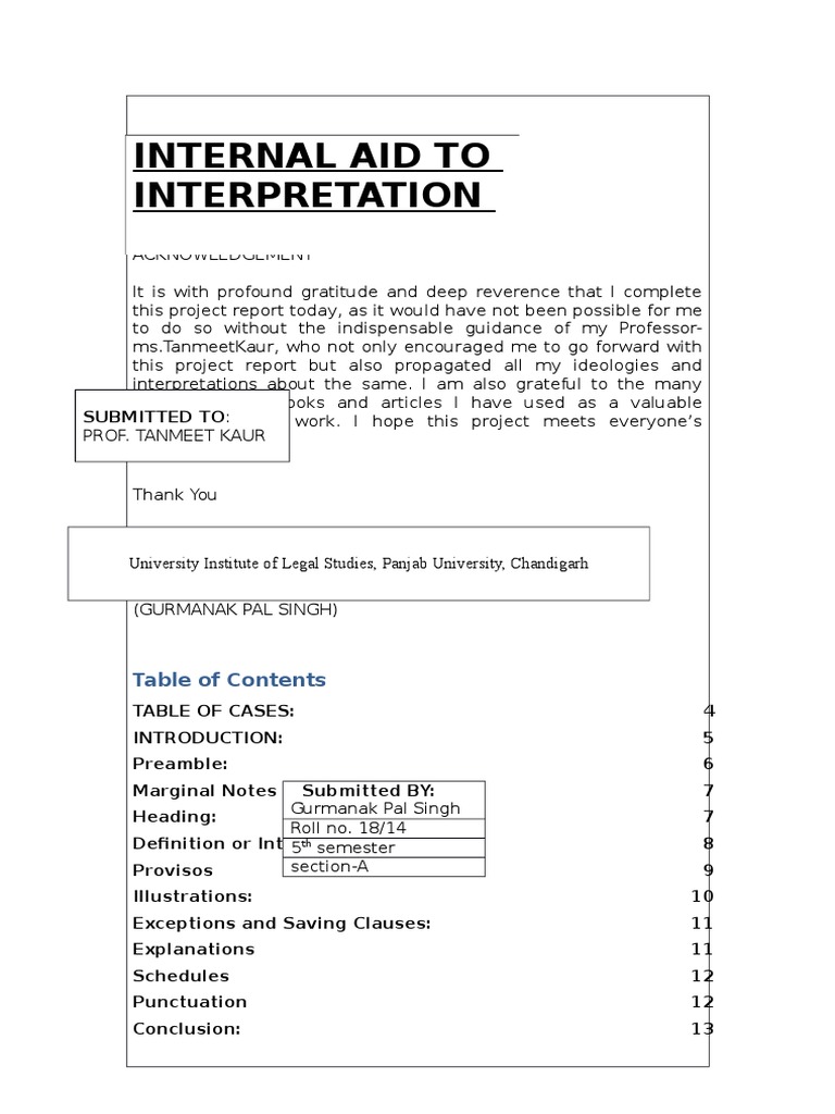 Internal Aids to Statutory Interpretation | PDF | Eviction | Plain ...