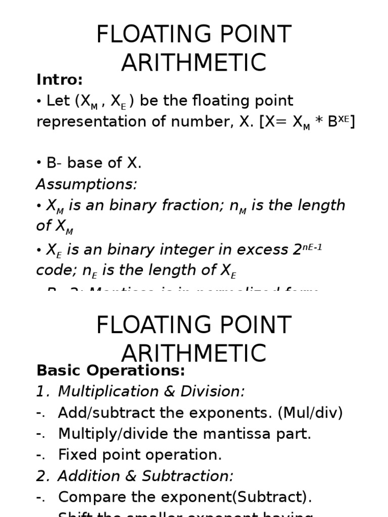 Floating Point Arithmetic | PDF | Central Processing Unit | Instruction Set