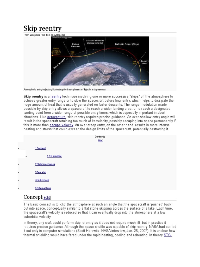 Skip Reentry | PDF | Atmospheric Entry | Spaceflight