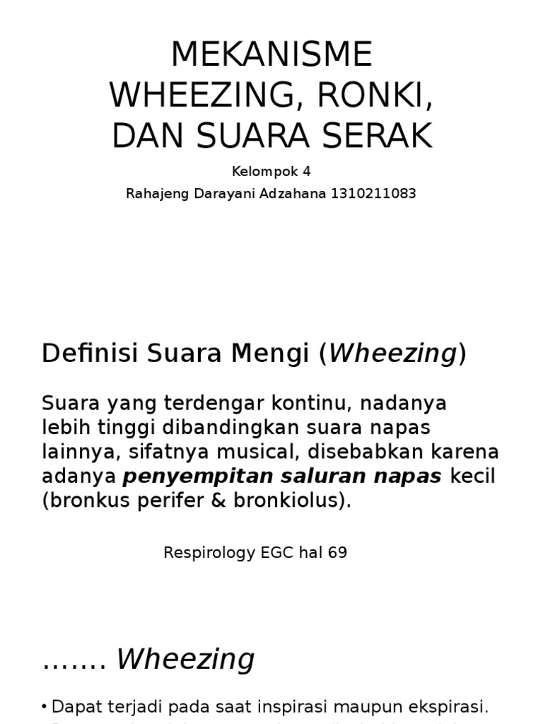 Perbedaan Wheezing dan Ronchi | PDF