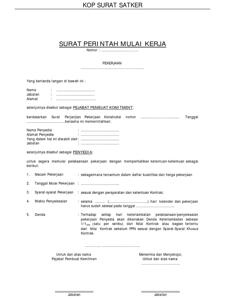 Contoh SPMK | PDF