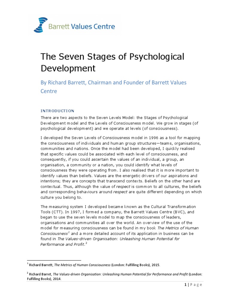 The Seven Stages of Psychological Development | PDF | Developmental ...