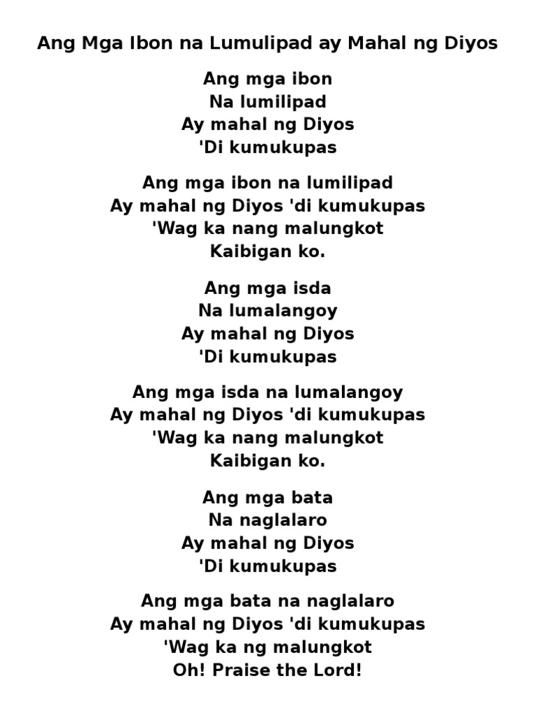 Ang Mga Ibon Na Lumulipad Ay Mahal NG Diyos | PDF