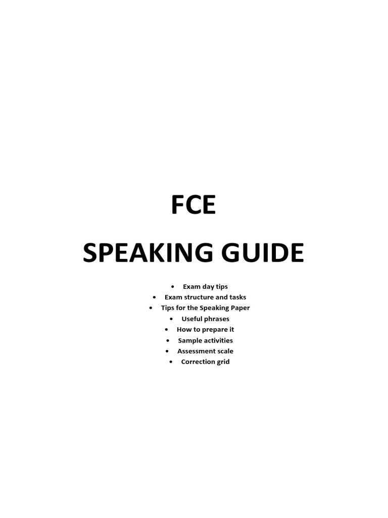 Fce Speaking Guide | PDF | Identity Document | Test (Assessment)