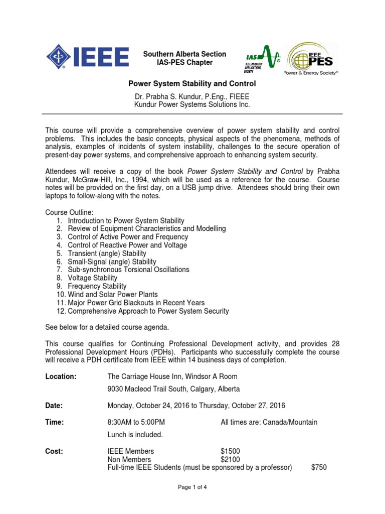 Power System Stability and Control | PDF | Distributed Generation ...
