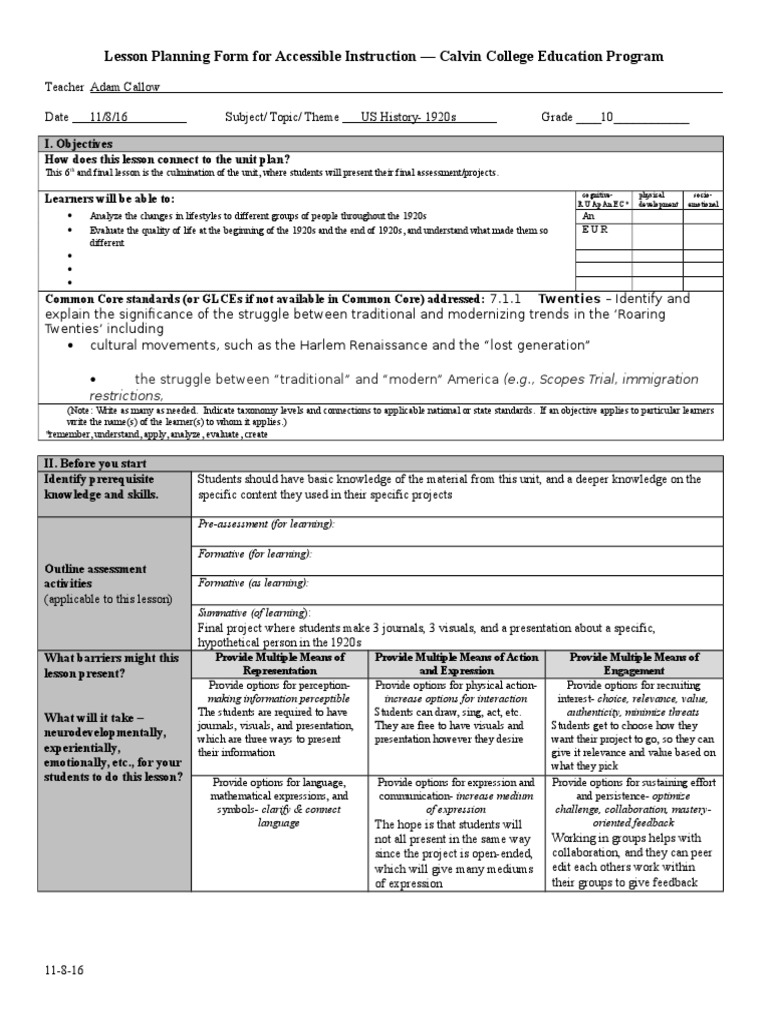 Lesson Plan 6 | PDF | Lesson Plan | Educational Assessment