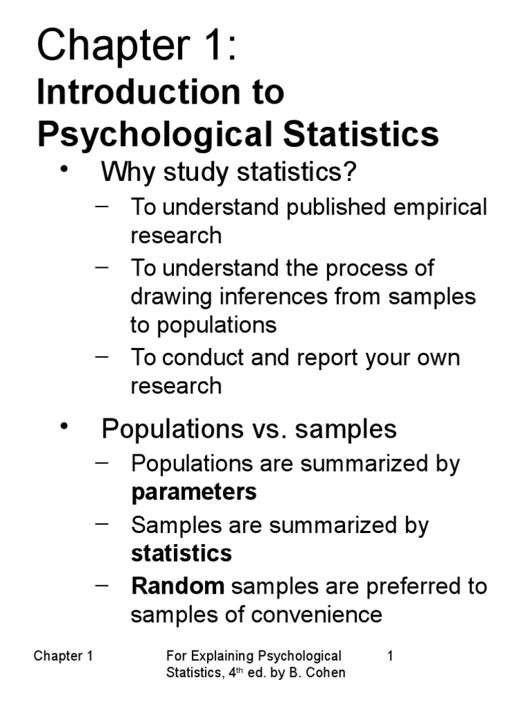 Introduction To Psychological Statistics | PDF