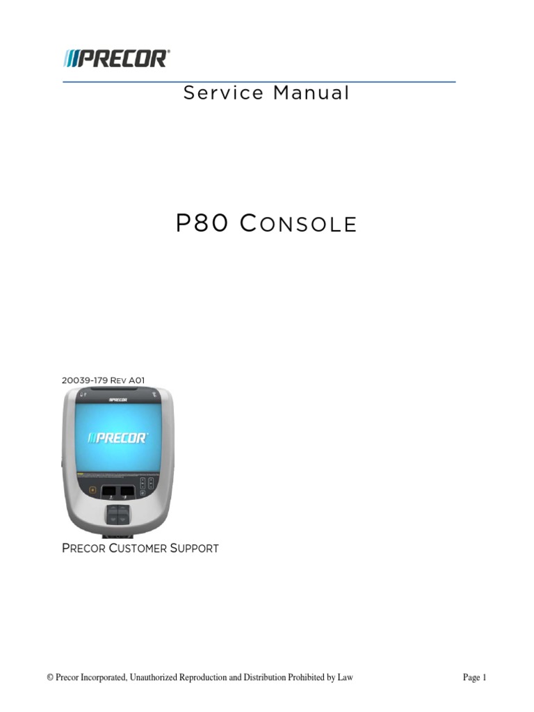 Precor P80 Service Manual | PDF | Command Line Interface | Menu (Computing)