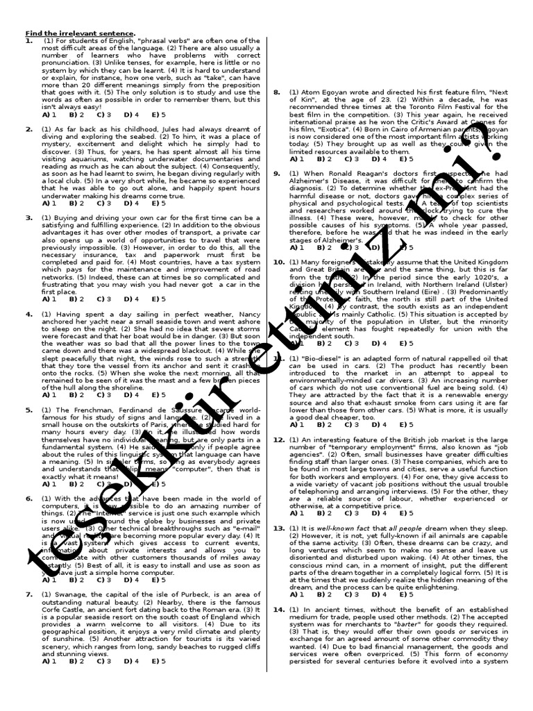 Finding The Irrelevant Sentence Download Free PDF Rainbow Dream