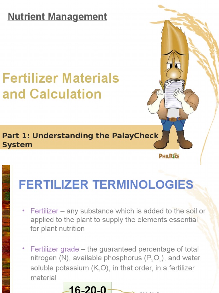 fertilizer-materials-and-computation.ppsx | Plant Nutrition | Fertilizer