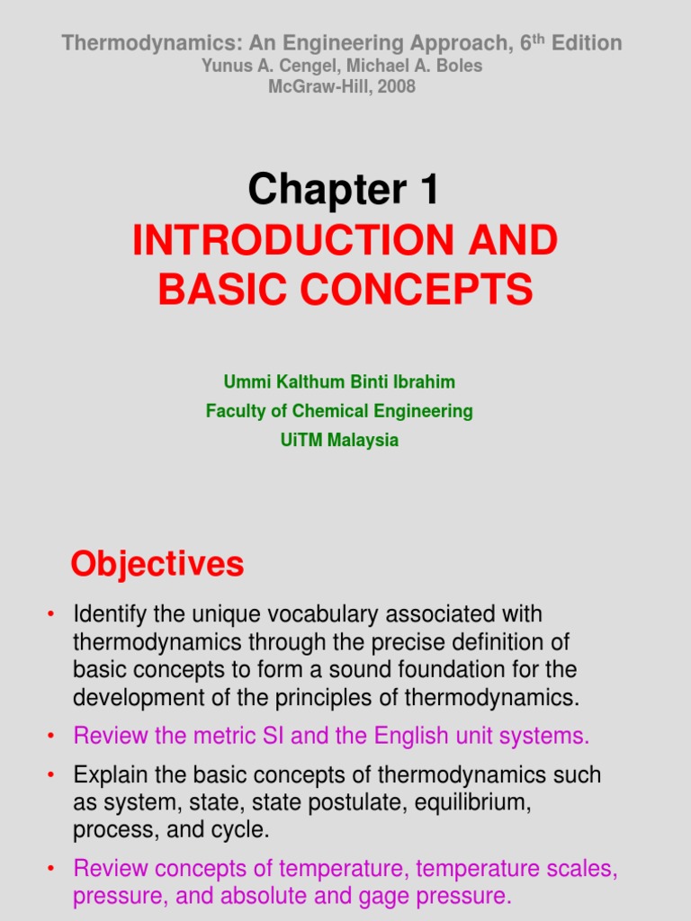 Chapter 1 Introduction and Basic Concepts | PDF | Thermodynamics | Pressure