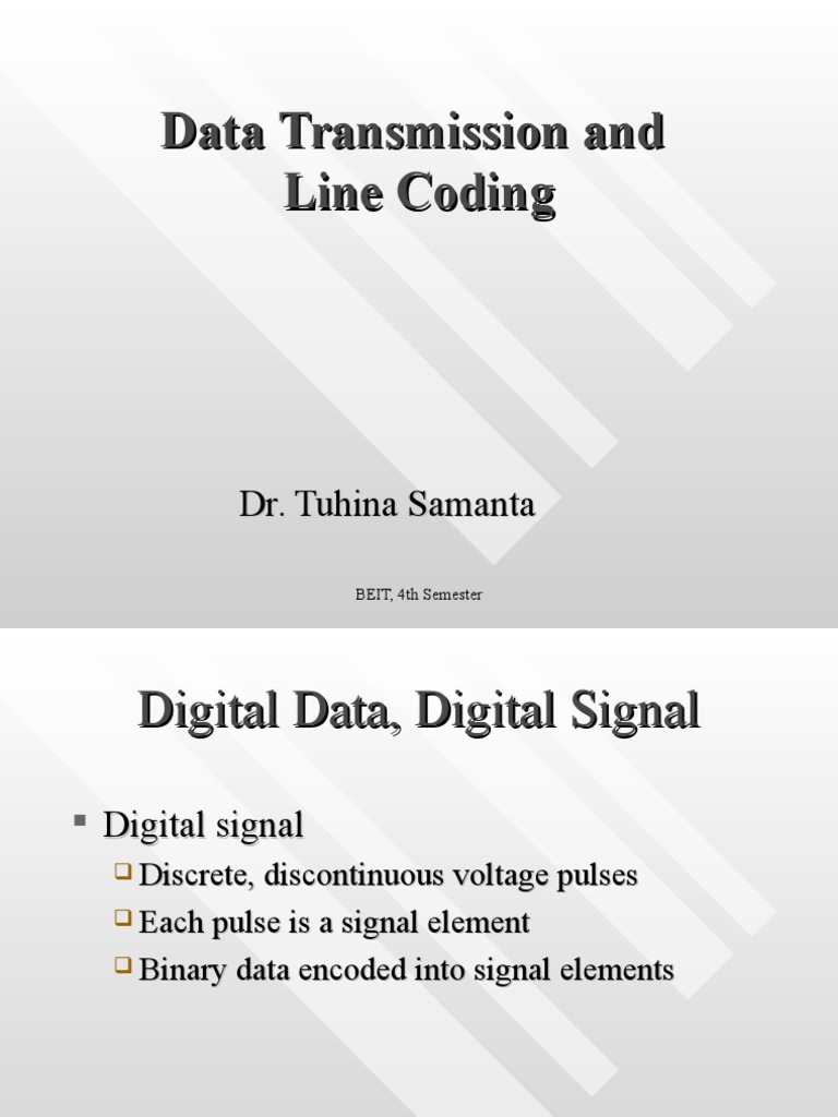 Data Transmission and Line Coding | PDF | Digital Signal | Modulation