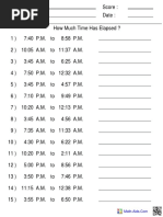 Elapsed Time Table | PDF