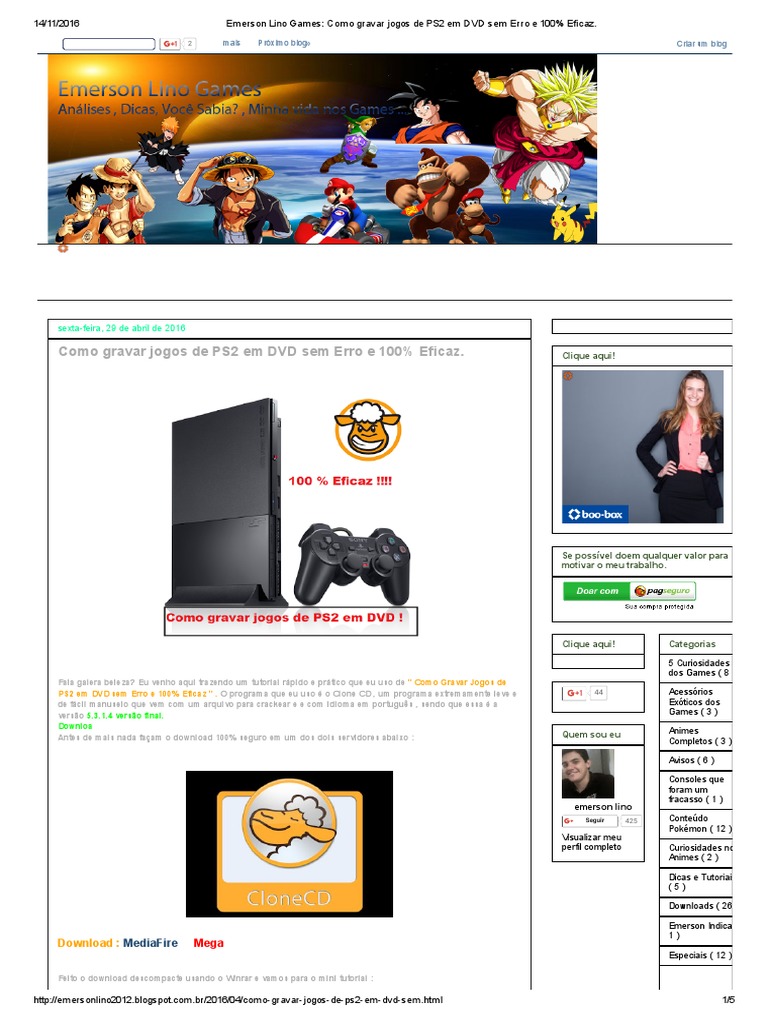 Emerson Lino Games - Como Gravar Jogos de PS2 em DVD Sem Erro e 100% ...