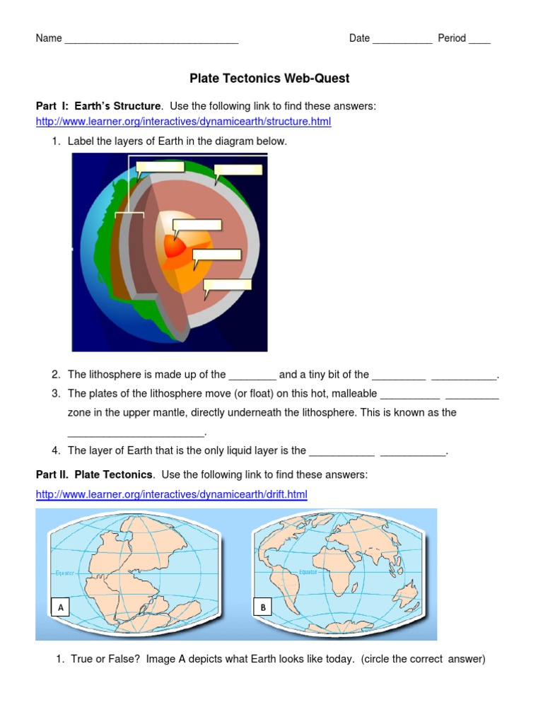 Plate Tectonics Webquest Dynamic Earth | PDF | Plate Tectonics | Volcano