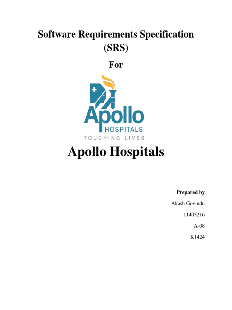 Apollo Hospitals SRS by Akash | PDF | Graphical User Interfaces | Specification (Technical Standard)