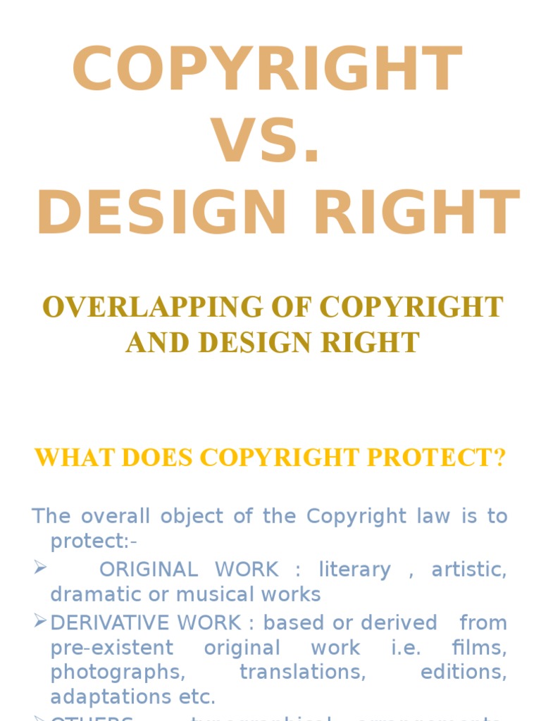 Overlapping of Copyright and Design Right | PDF | Media Freedom | Copyright