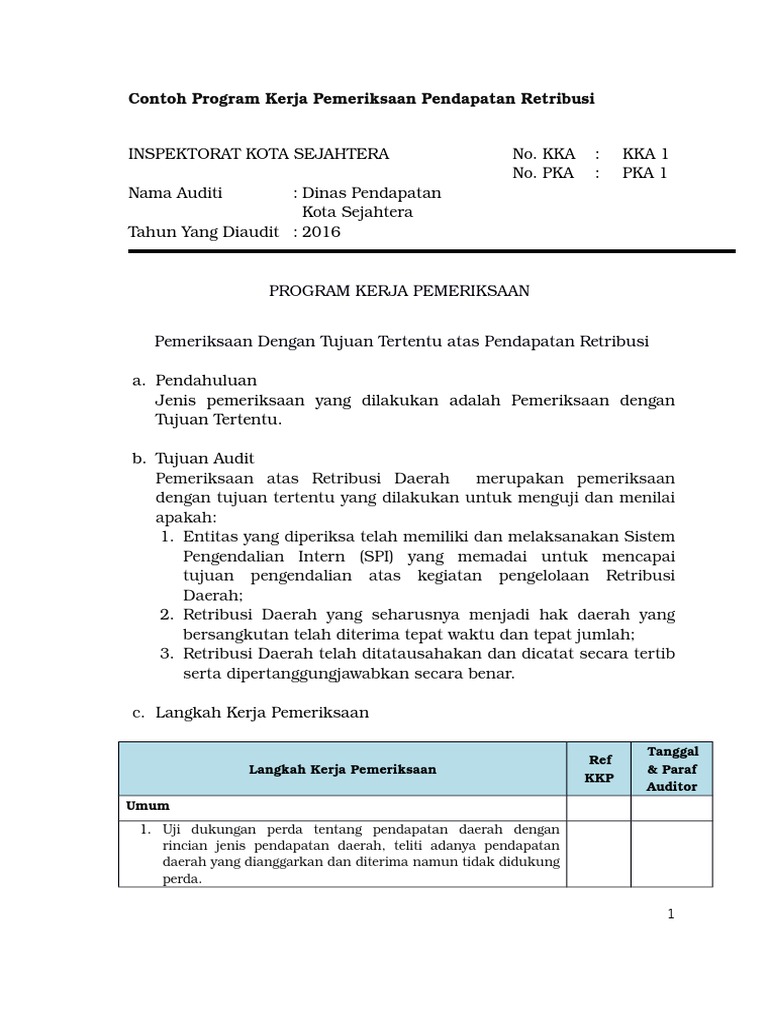 Pka - Audit Retribusi | PDF