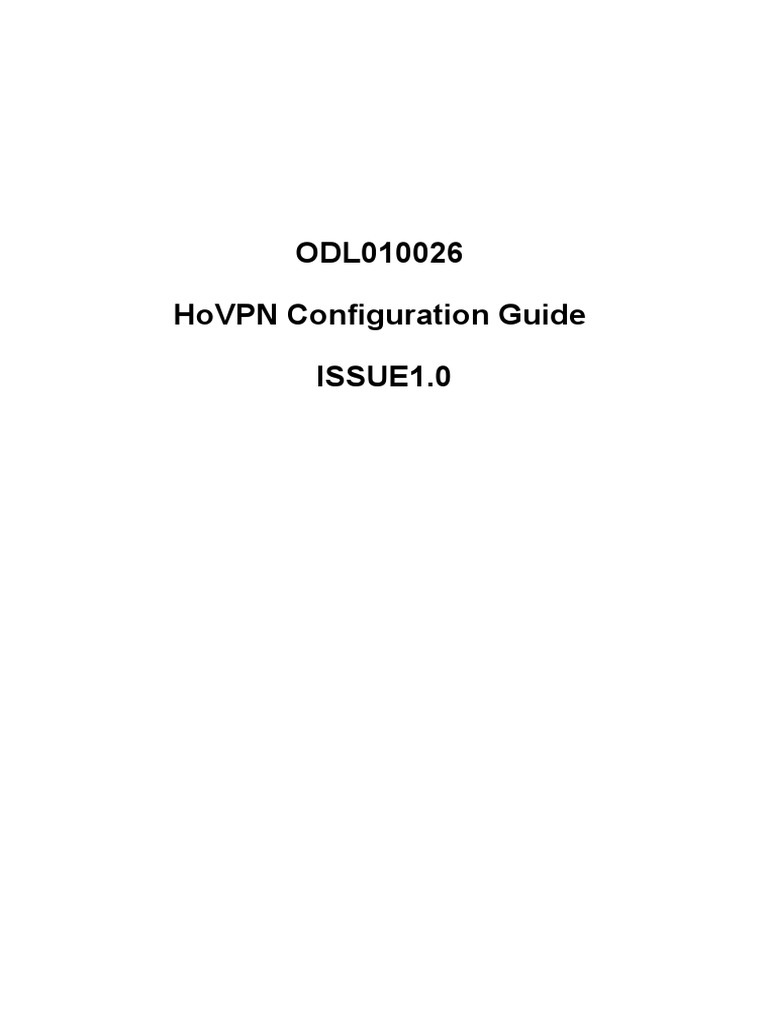 HoVPN Configuration Guide | PDF | Virtual Private Network | Computer Network