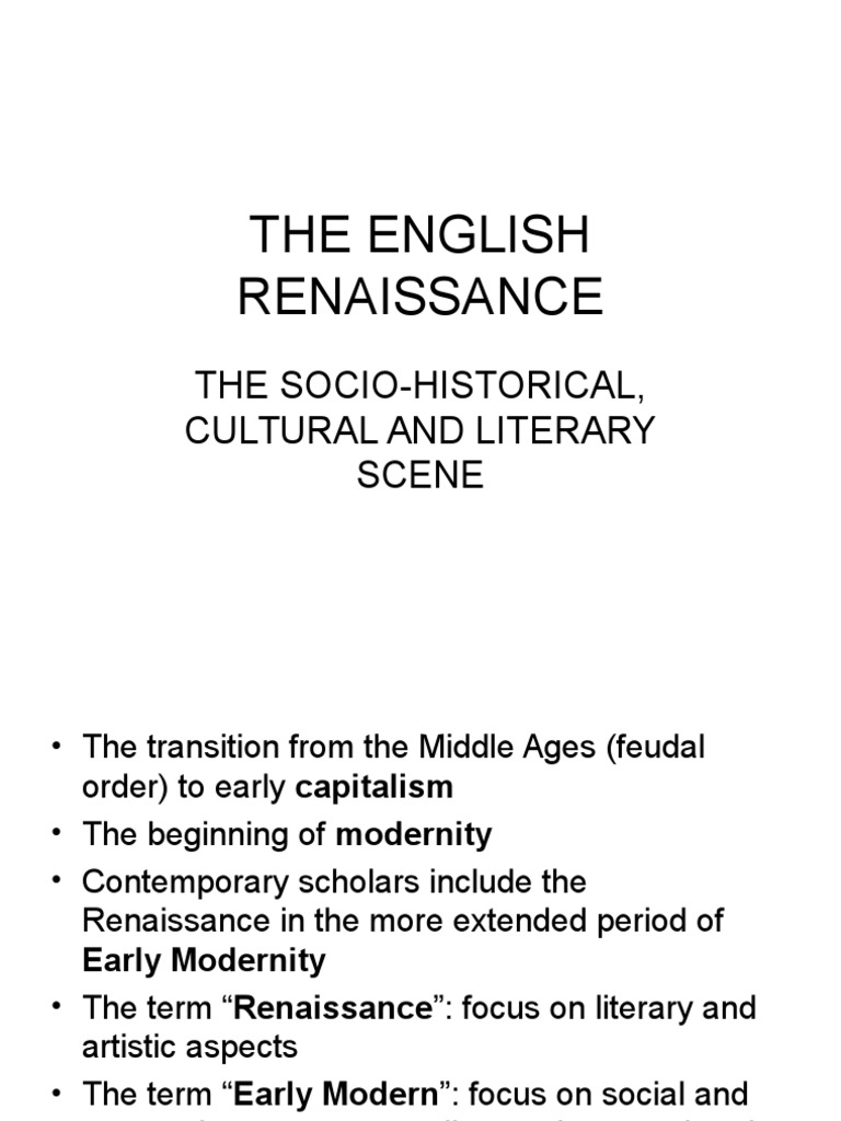 English Renaissance: Culture and Literature | PDF | Elizabeth I Of ...