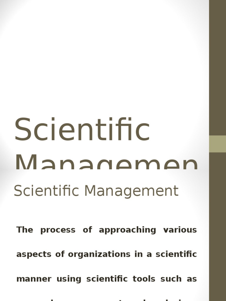 Principles of Scientific Management | PDF | Bureaucracy | Piece Work