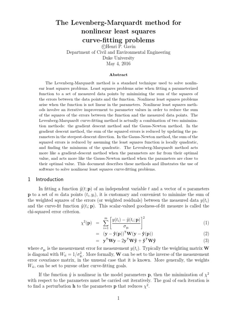 LM | PDF | Least Squares | Mathematical Optimization