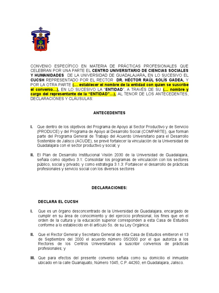 Convenio para Practicas Profesionales | PDF | Gobierno | Escuelas Convenio para Practicas Profesionales | PDF | Gobierno | Escuelas