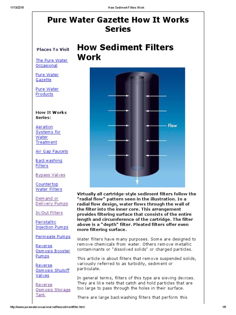 How Sediment Filters Work | Filtration | Membrane