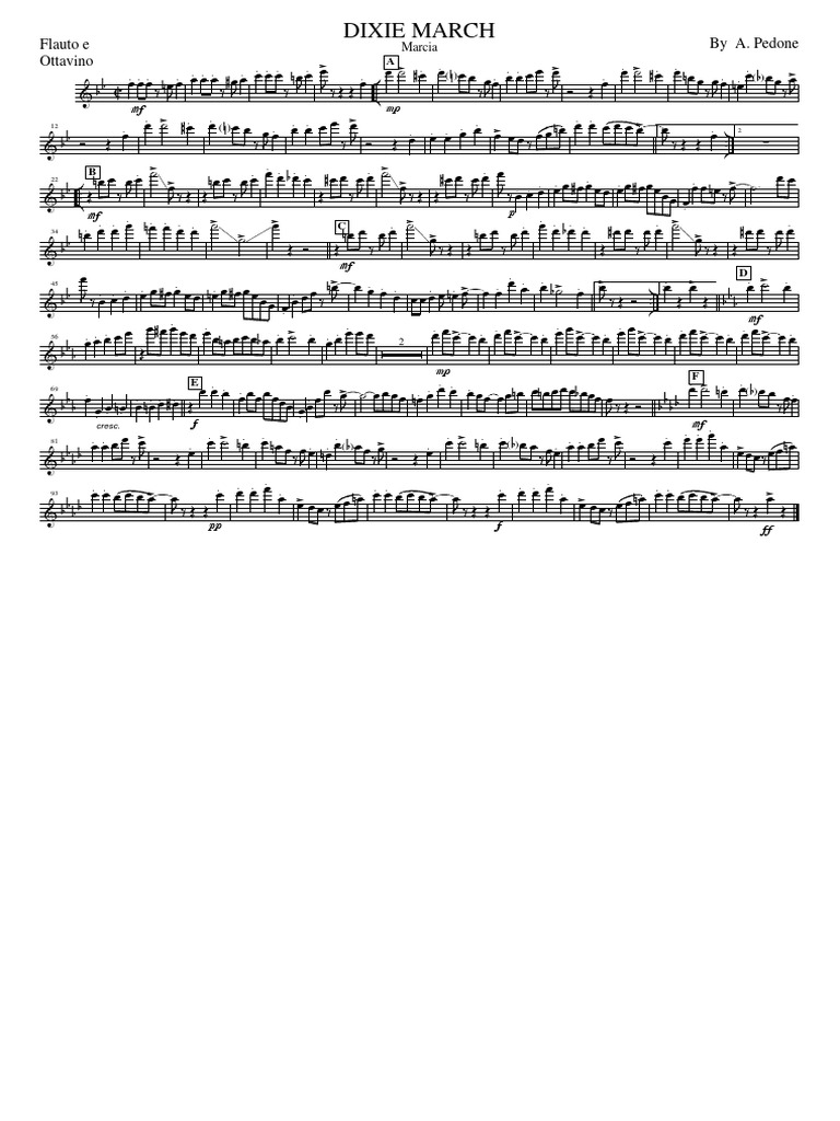 Dixie March PDF | PDF | Musical Instruments | Elementary Organology