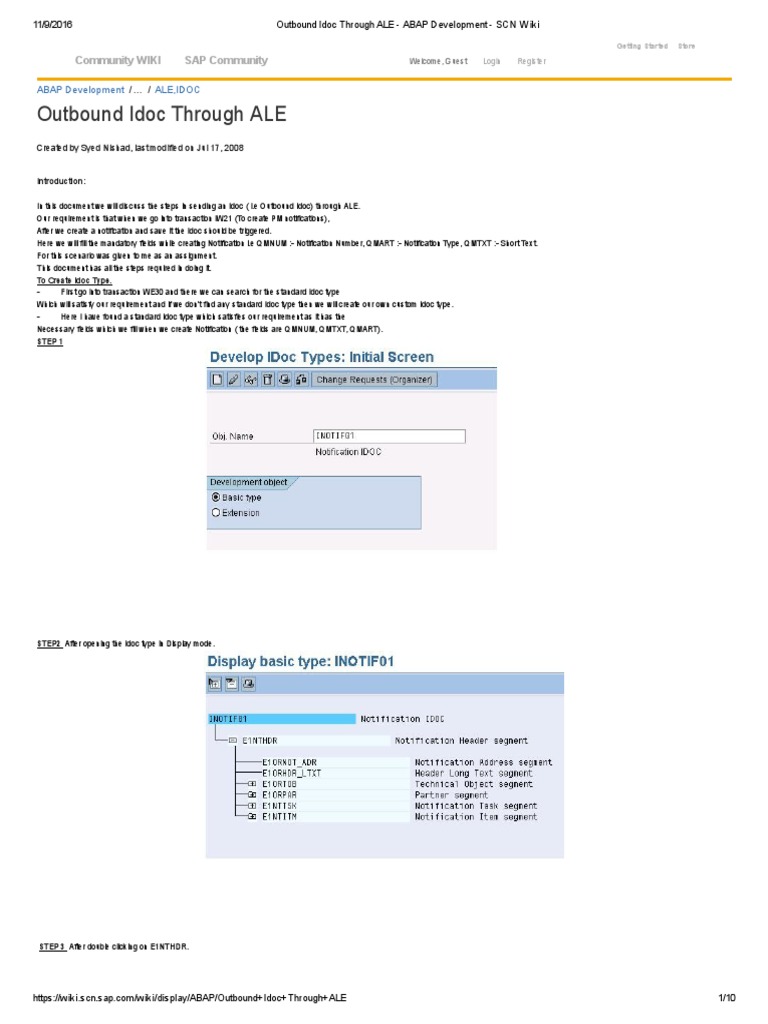 Outbound Idoc Through ALE - ABAP Development - SCN Wiki | PDF | Pointer (Computer Programming ...