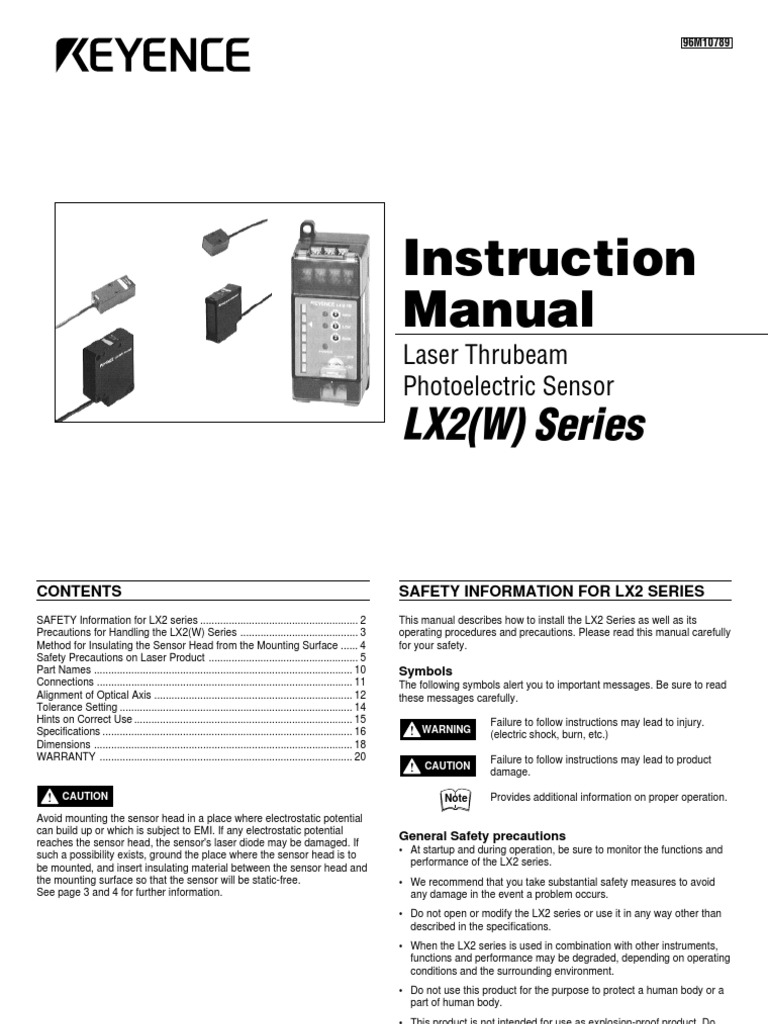 Instruction Manual: LX2 (W) Series | PDF | Laser | Light Emitting Diode